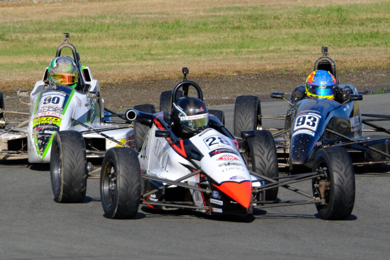 Neale on top of NZ Formula Ford title fight